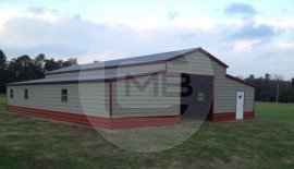 Two Tone Raised Center Barn - Enclosed Metal Barn